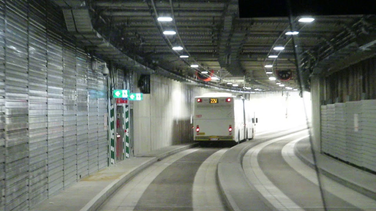 Following bus 1107 through the busway tunnel! - YouTube