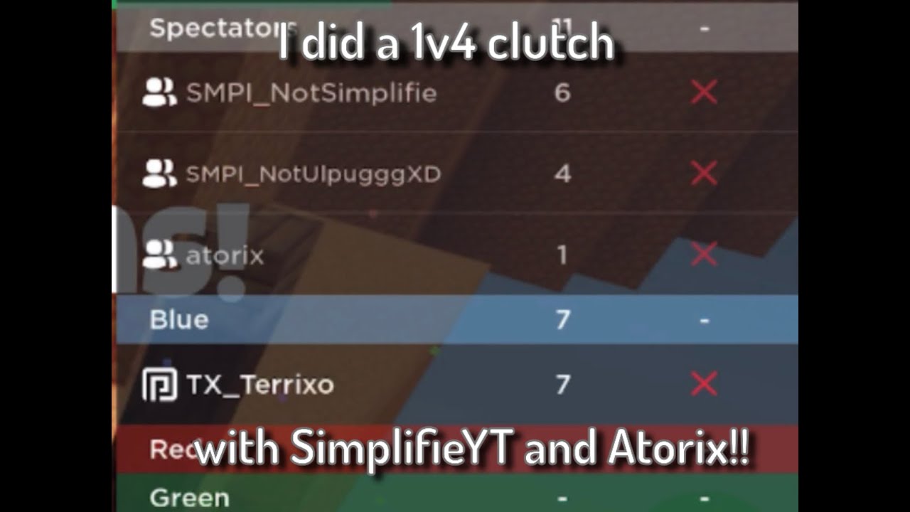 I clutched a 1v4 with @SimplifieYT and @atorixs !!, roblox bedwars ...