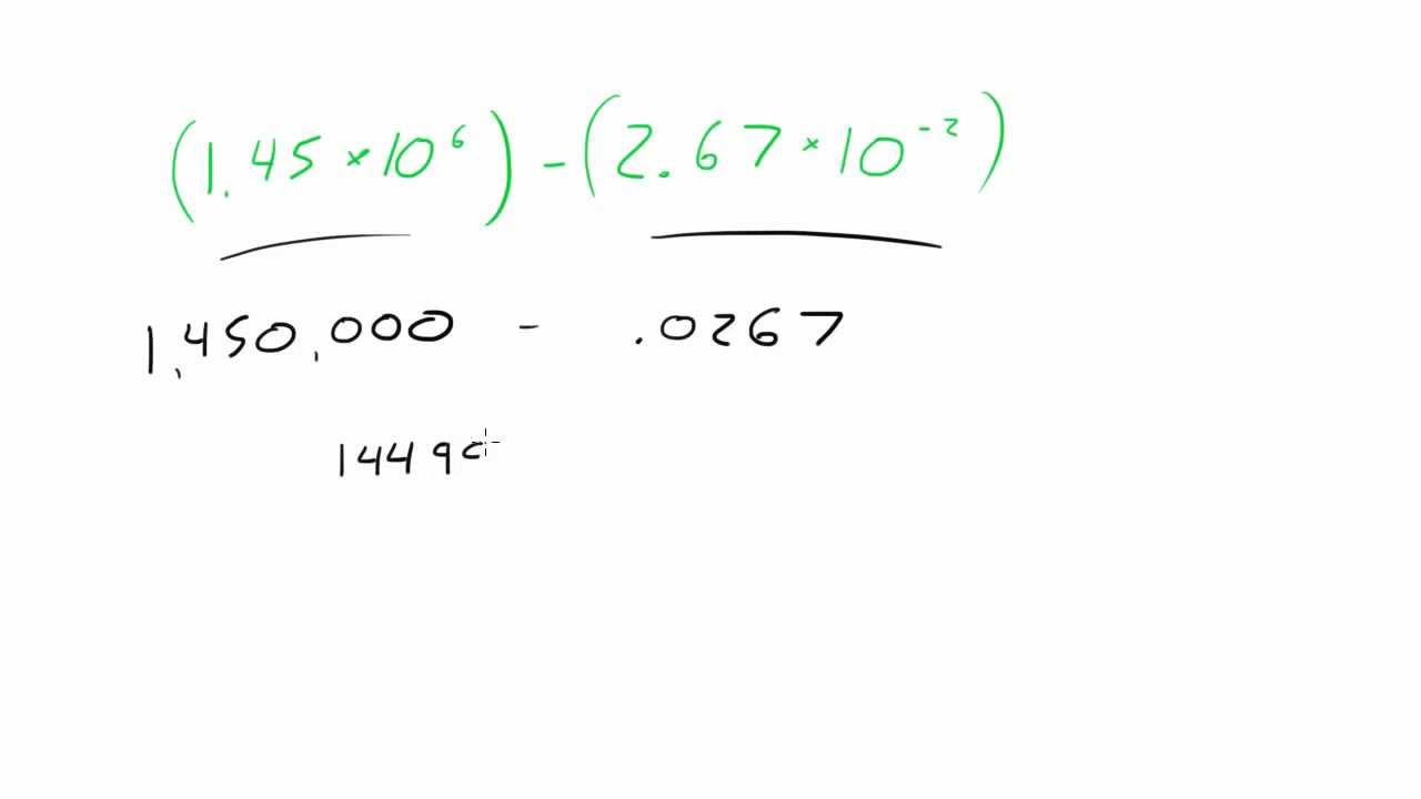 Introduction to Physics - Lesson 4 - Subtraction in Scientific Notation ...