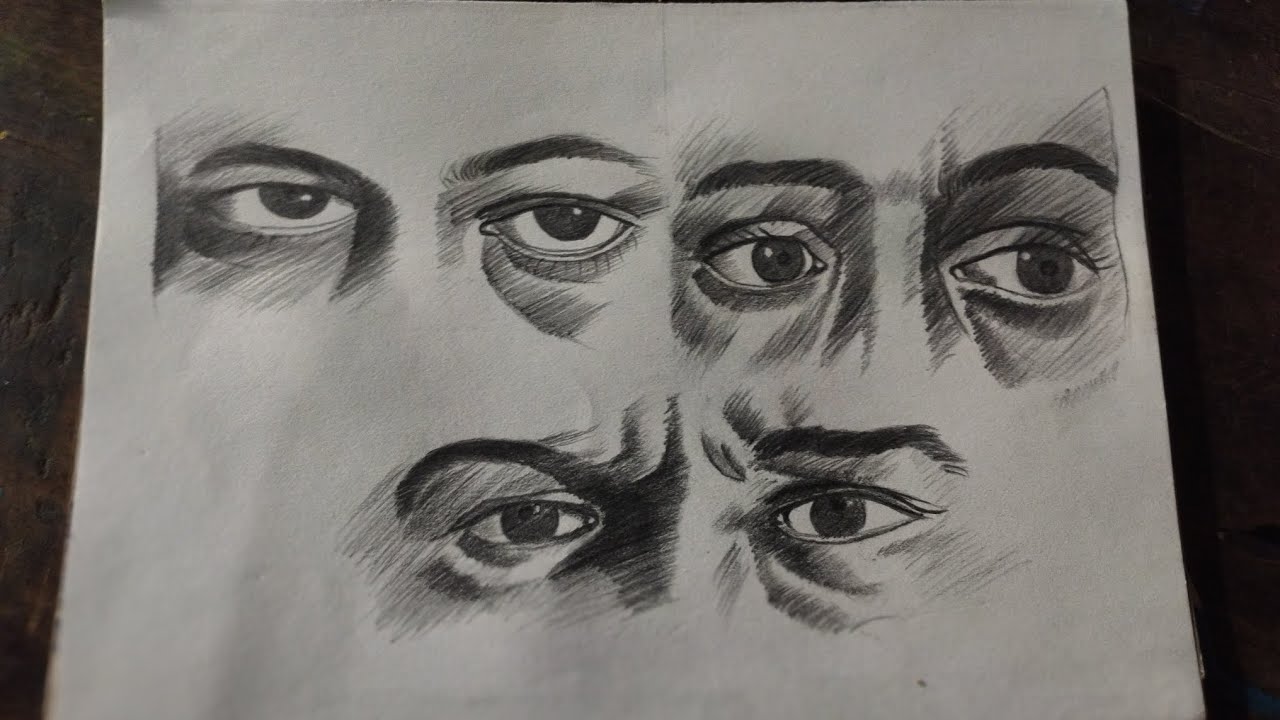 How to draw the eyes of an elderly person. - YouTube