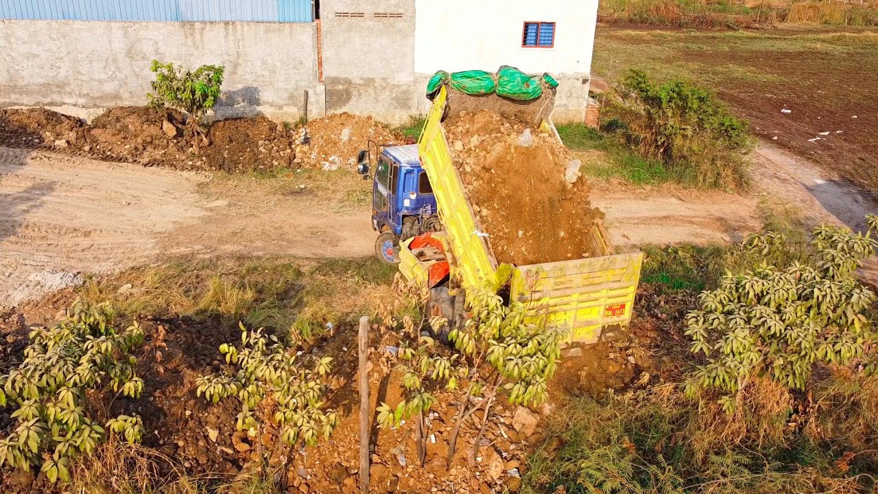 Great Work With Dozer&Tump Duck teamate start Pushing Soil to Delete ...