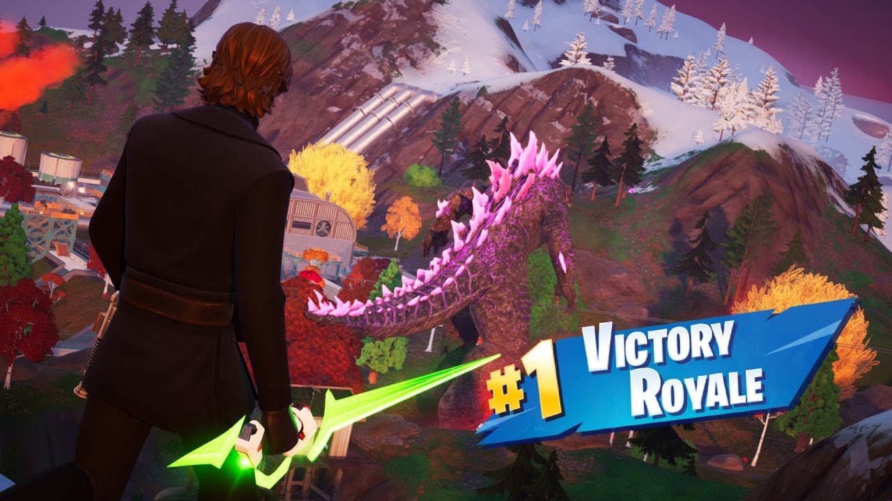 Luke Skywalker Victory Royale (Godzilla boss fight) - Fortnite Chapter ...