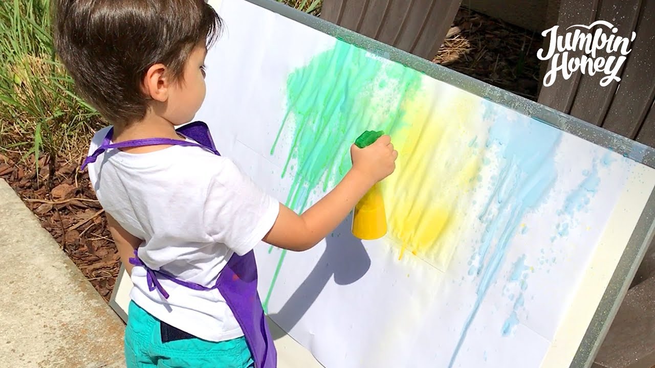 ARTE CON BOTELLA EN SPRAY - ACTIVIDADES PARA NIÑOS - YouTube