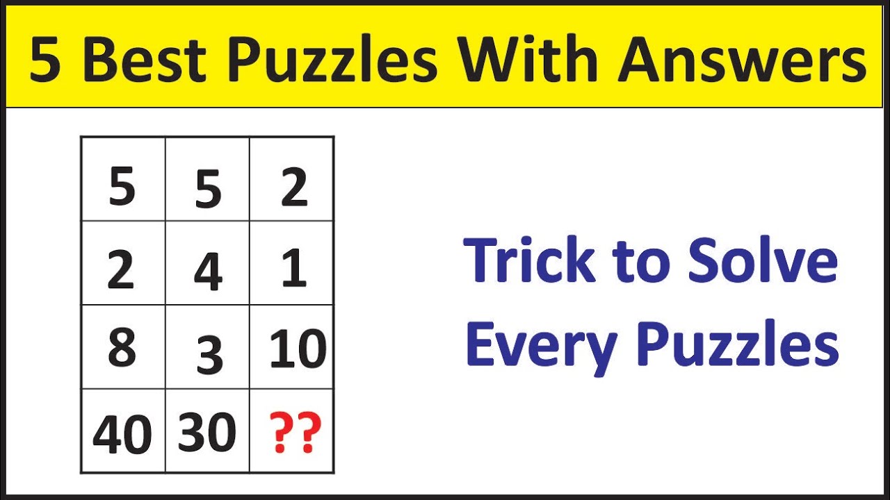 Math Puzzles With Answers || Missing Numbers Trick || How to Solve ...
