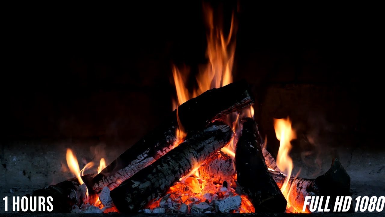 # 1 HOURS # Best Fireplace HD 1080p video * Relaxing fireplace sound ...