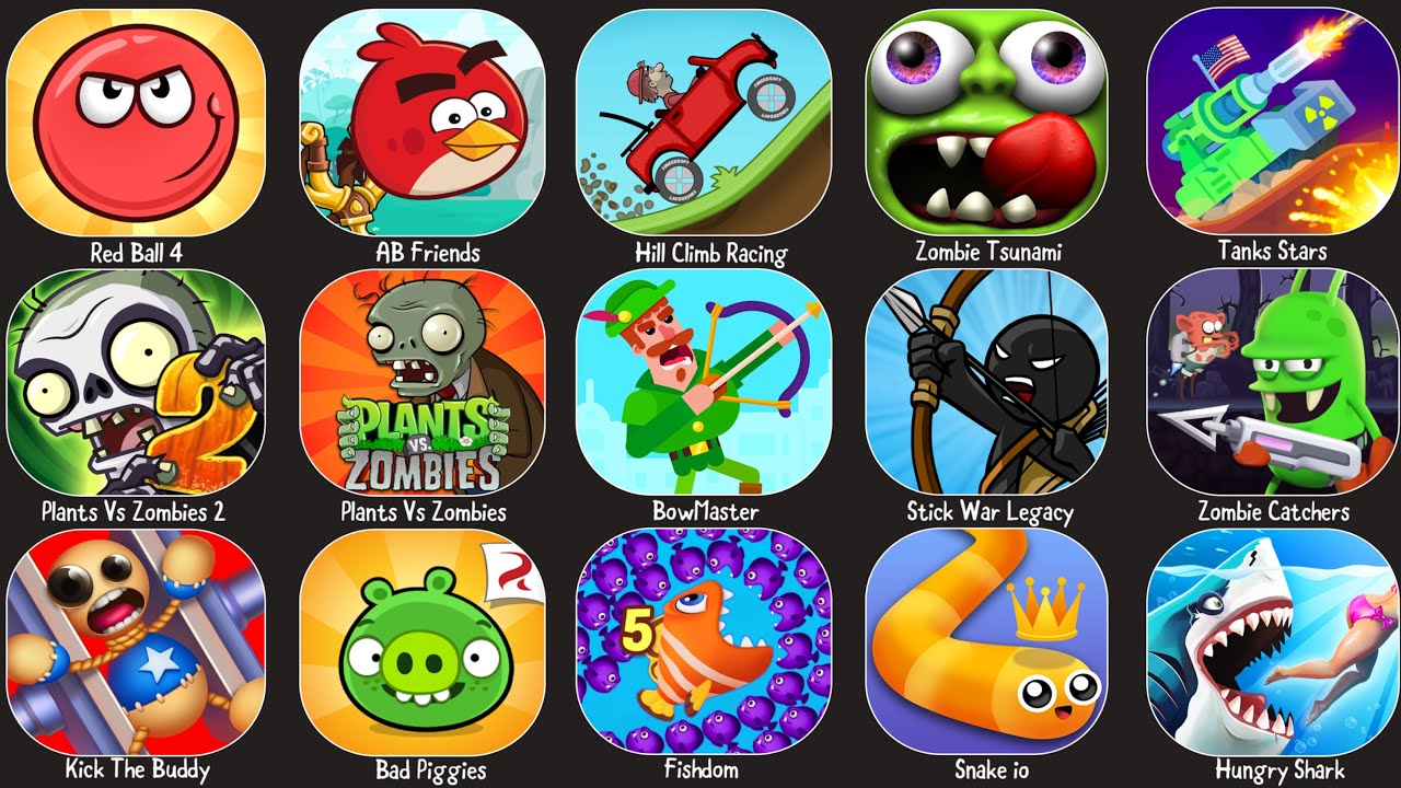 Zombie Tsunami,Hill Climb Racing,Plants Vs Zombies 2,Snake io,Bad ...