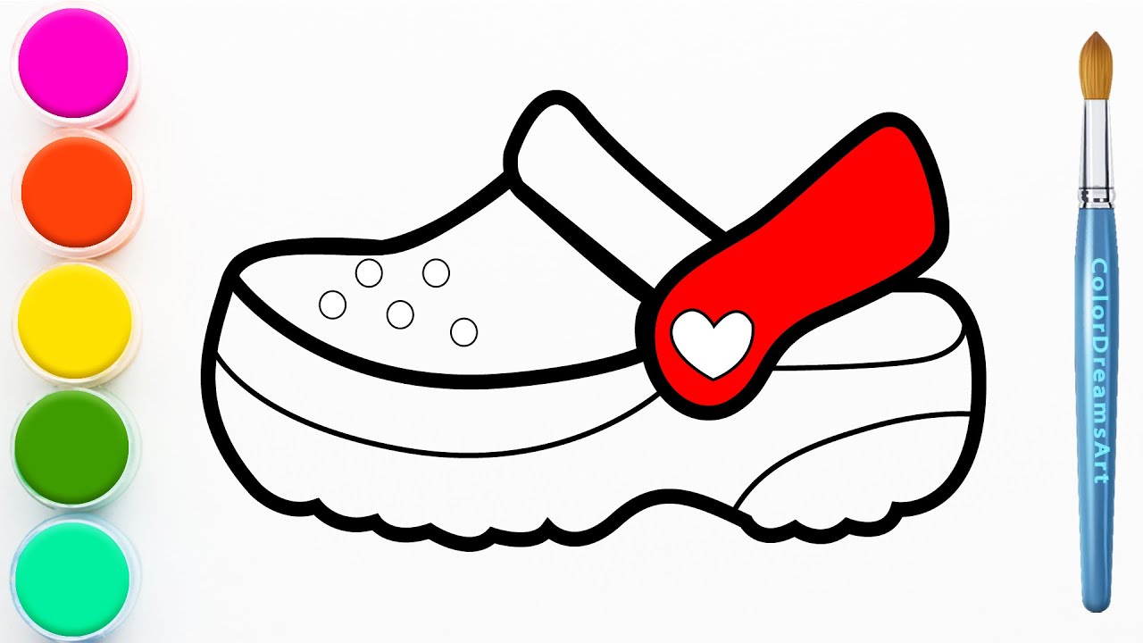 How to Draw a Croc Slipper | Step by Step - YouTube