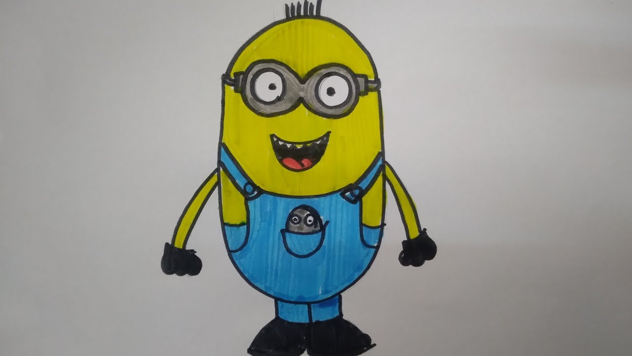 How to draw Otto the minion/Very easy draw/Step by step for kids - YouTube
