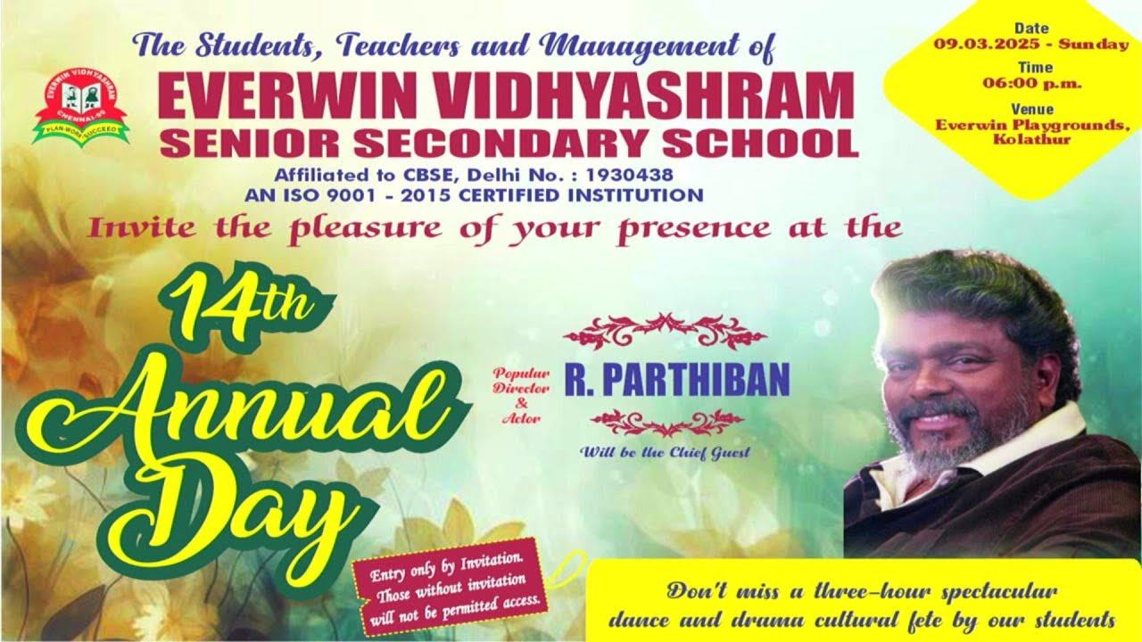 14th Annual Day - Everwin Vidhyashram Senior Secondary School, Kolathur ...