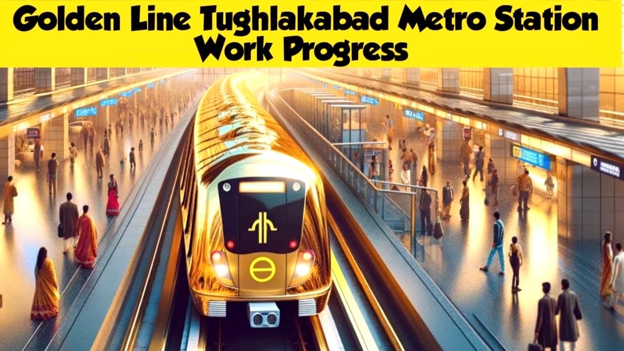 Golden Line Metro | Tughlakabad Metro Station Work Progress | Delhi ...