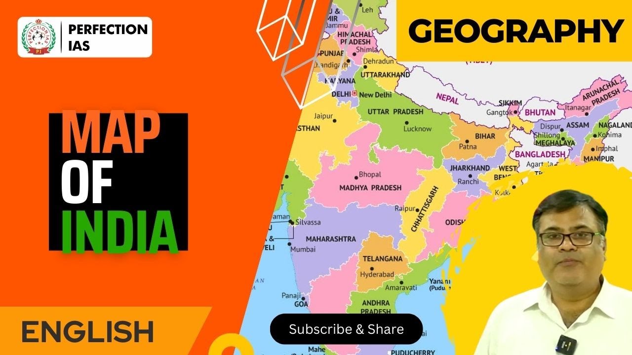 INDIA MAP | UPSC | BPSC | UPPCS | English | Perfection IAS #geography # ...