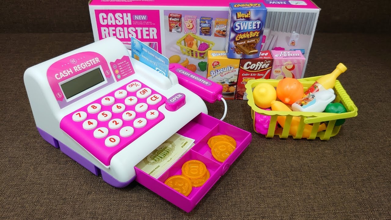 11 Minutes Satisfying With Unboxing Cute Pink Cash Register Set ASMR ...
