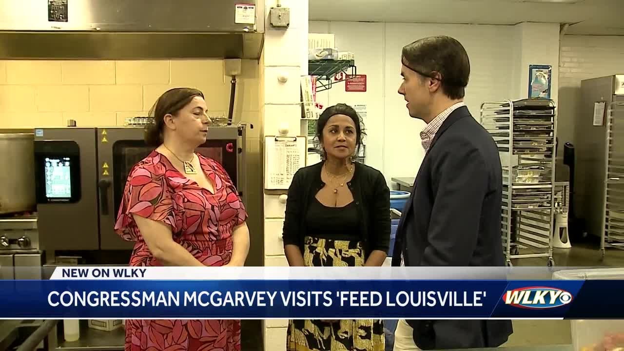 Congressman Morgan McGarvey visits Feed Louisville - YouTube