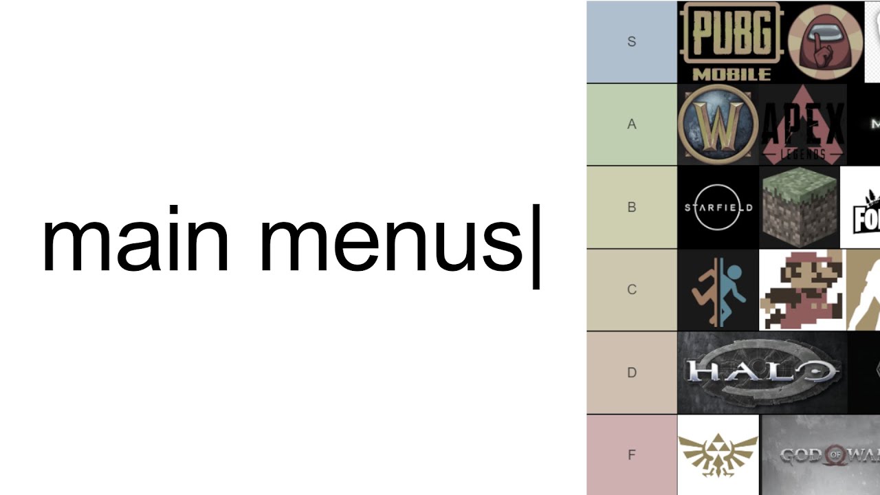 ranking every video game main menu - YouTube