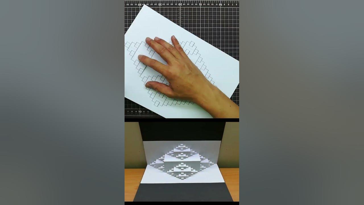 3D Cube Stacking｜Pop Up Card｜Paper Art｜Kirigami｜How to make Block stacking｜Origami｜3D方塊堆疊 ...