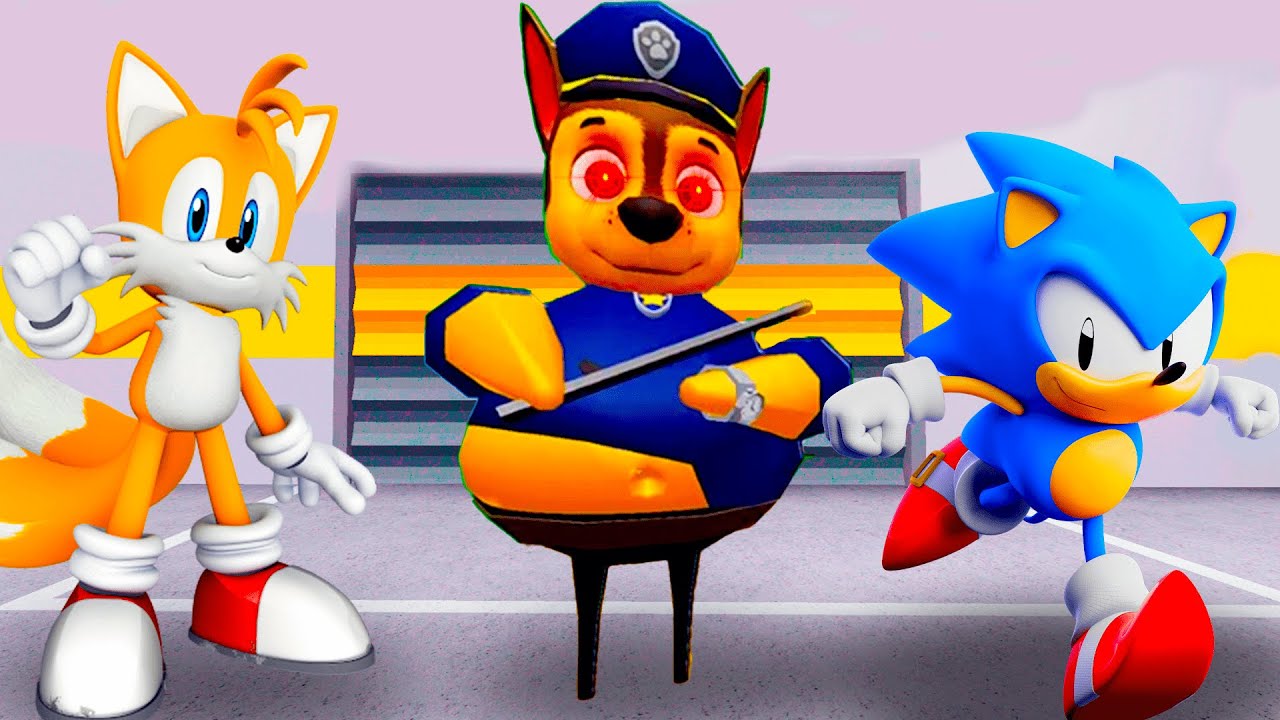 Sonic & Tails Escape PAW PATROL BARRY'S PRISON RUN!! - YouTube