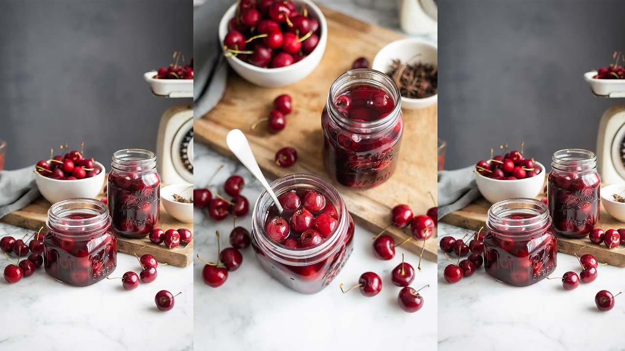 Cherries preserved in a spiced port syrup - YouTube