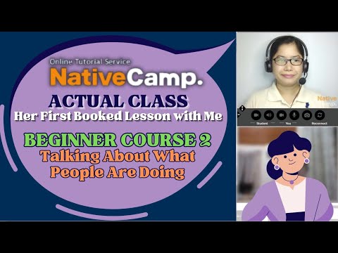 Actual Booked Lesson with Adult Japanese Student | Beginner Course Level 2 | Native Camp - YouTube