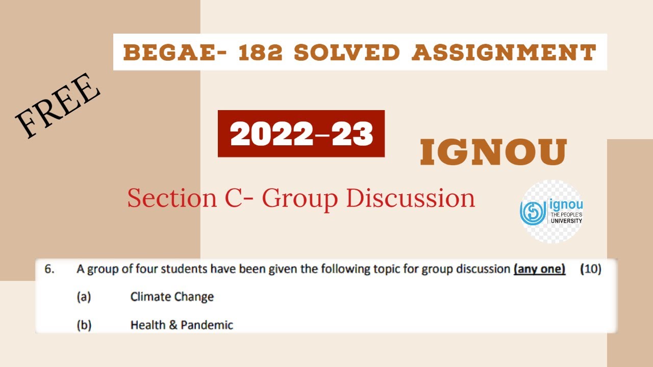 begae 182 solved assignment 2022-23| SECTION C| English Communication ...