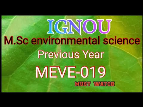 IGNOU| MSCENV| MEVE-019|previous year - YouTube