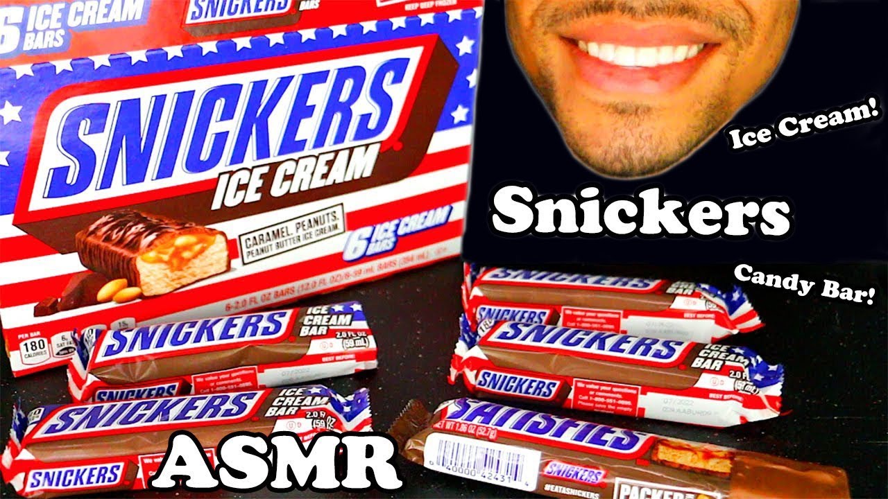 ASMR SNICKERS ICE CREAM BARS | CHOCOLATE CANDY BAR (MOUTH SOUNDS) JERRY ...