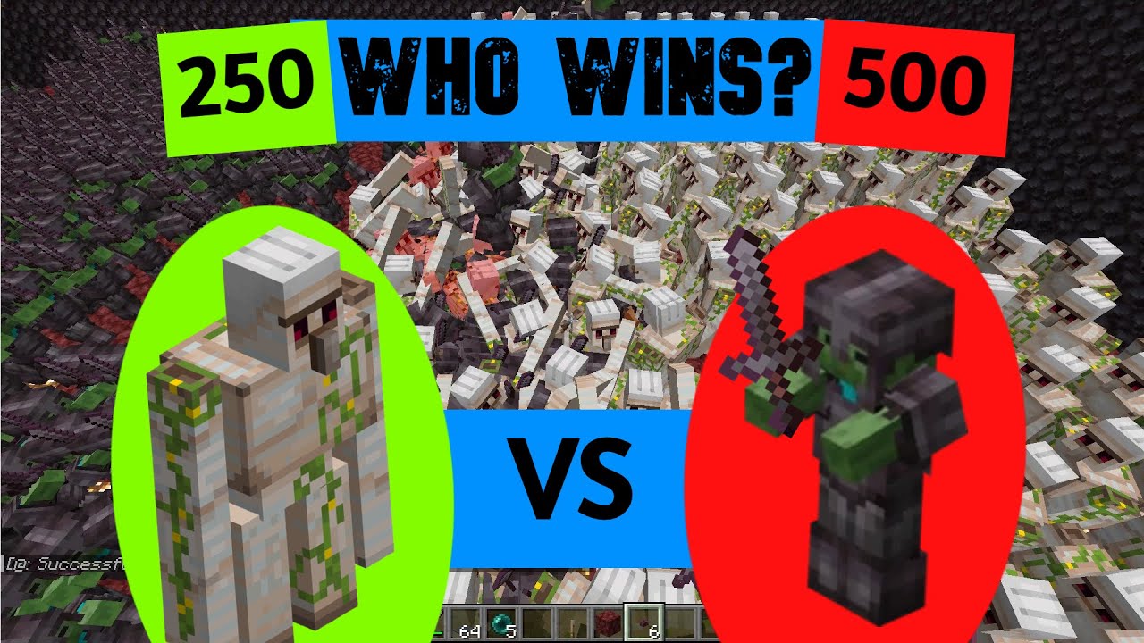 500 Zombies (Full Netherite Equipped)VS 250 Iron Golems |Who Will Win ...