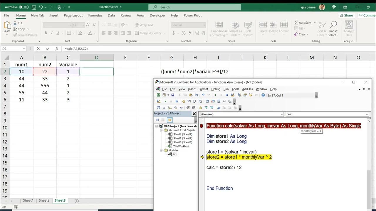 Excel VBA Functions- Lecture4 - Chapter6 - English language - YouTube