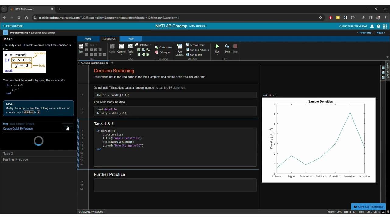 Matlab Onramp 11 Programming Youtube