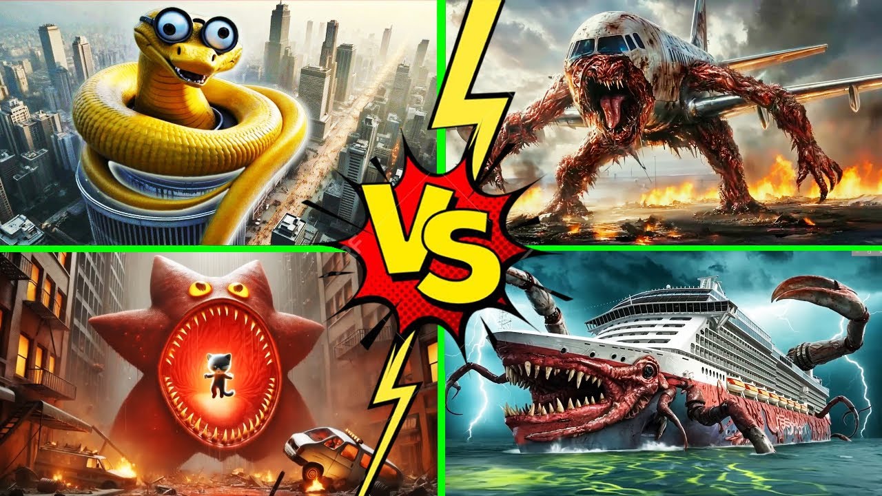 Mutant Plane 🆚 Predator Star 🐍 Glasses Snake 🆚 Terrifying Ship Monster ...