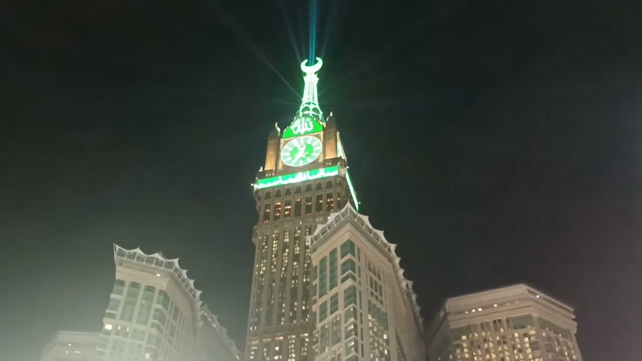 Mecca clock tower live view - YouTube