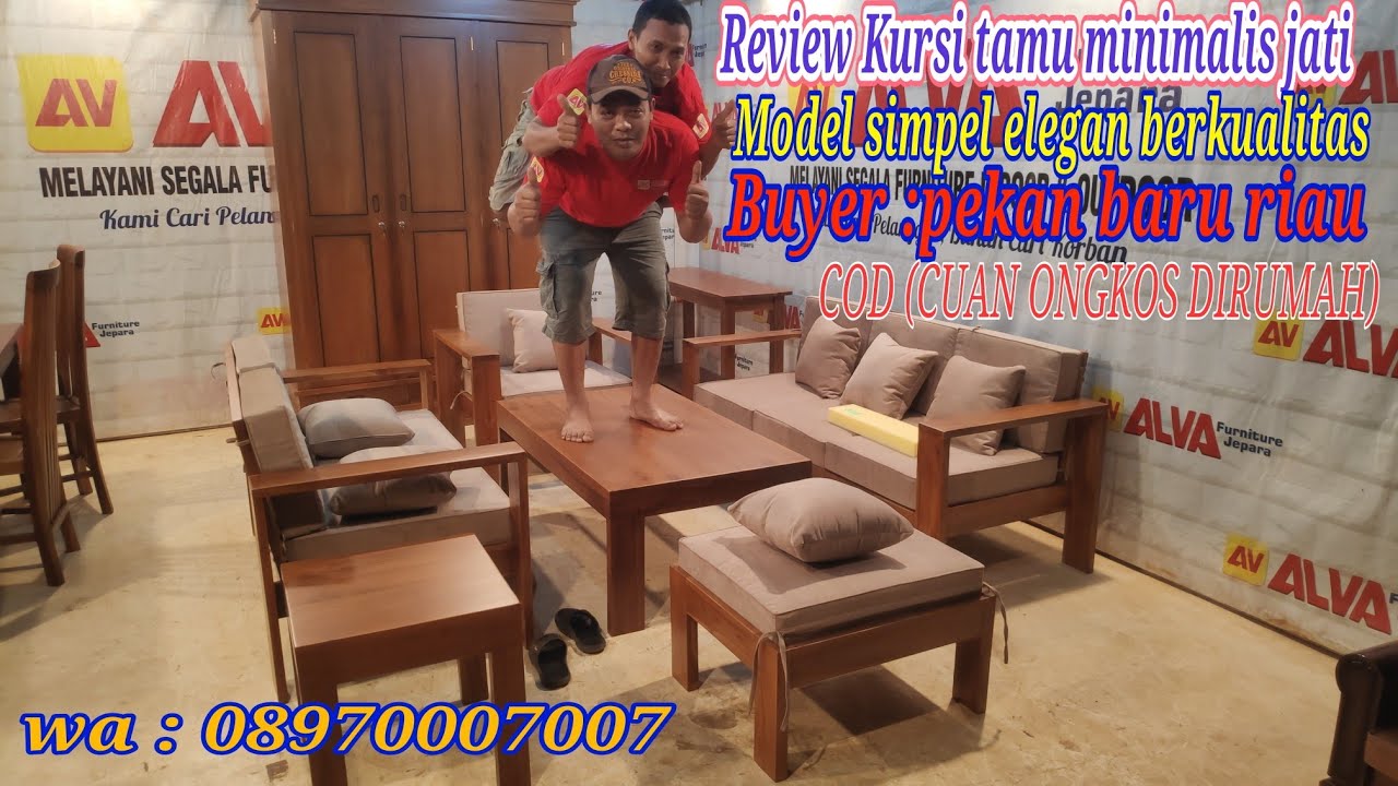 review kursi tamu minimalis jati model simpel elegan berkualitas, buyer ...