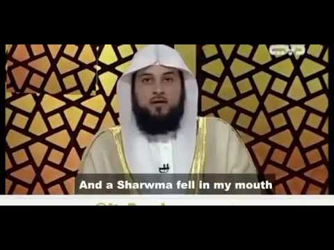 Guy slips and accidentally eats Shawarma