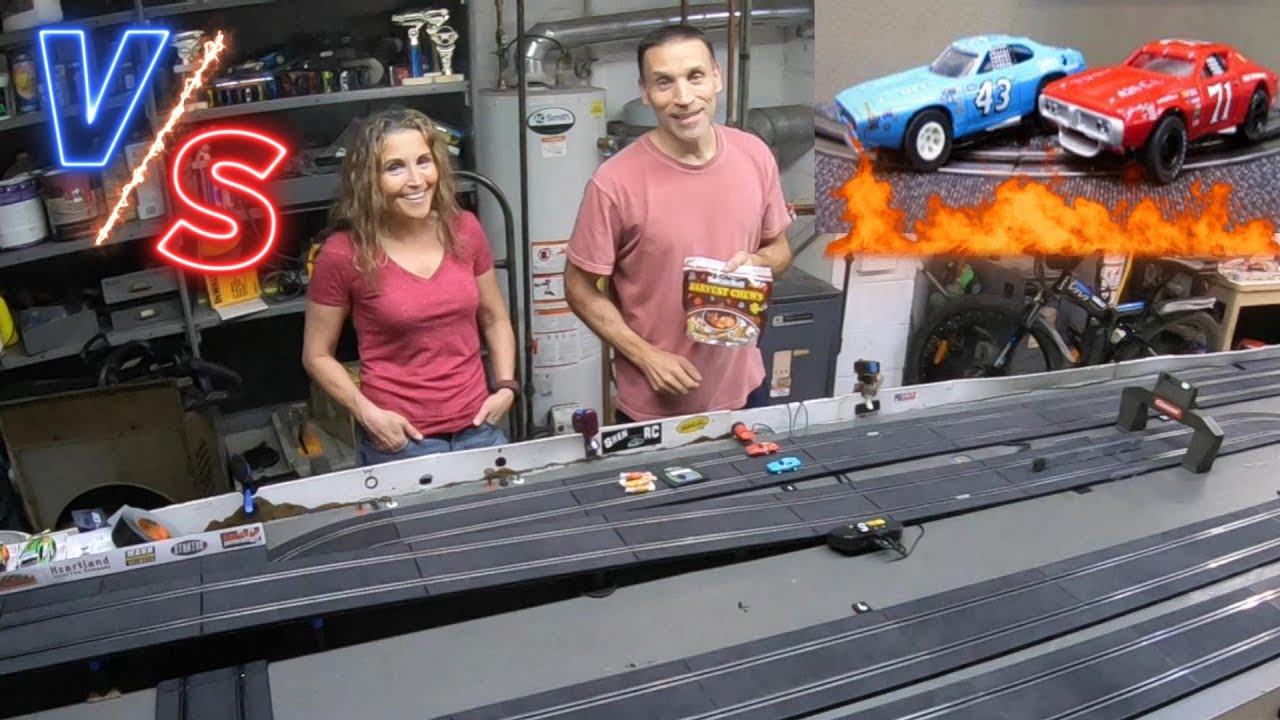 Ho Slot car Racing Brother VS Sister autoword Nascar's Winner goes to ...