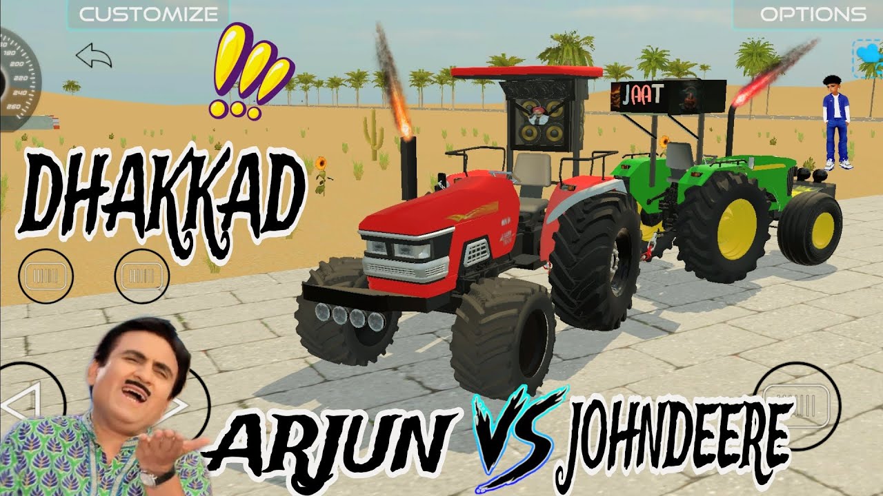 Arjun vs Johndeere #punjabi tractor tochan game #555 vs 5050D tochan # ...