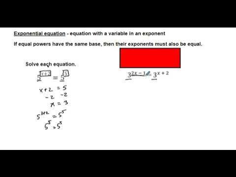Alg2 Sem 2 Unit 5 Lesson 2 Solving Exponential Equations - Bases Equal - YouTube