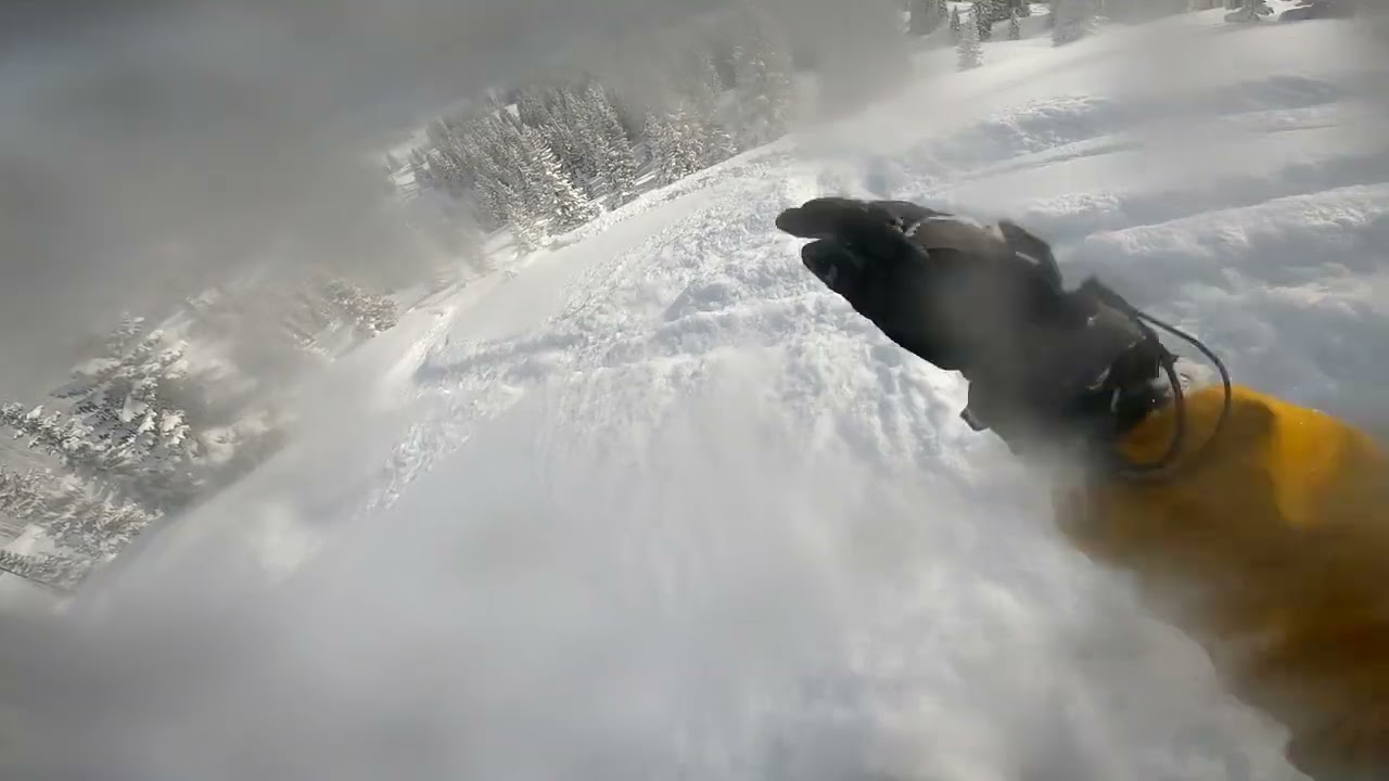 Crusing in powder fields on the Gnu Gremlin. - YouTube