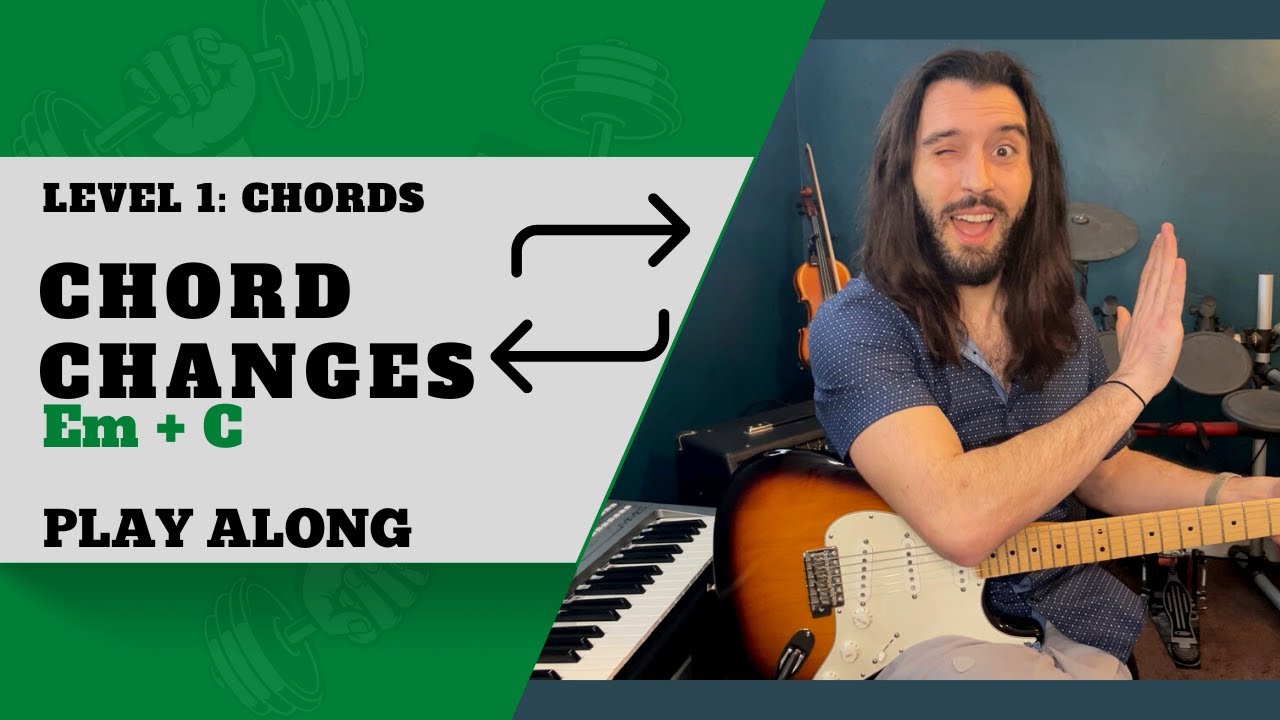 [Level 1] Chord Change #9 - Em to C (Play Along Practice for Guitar ...