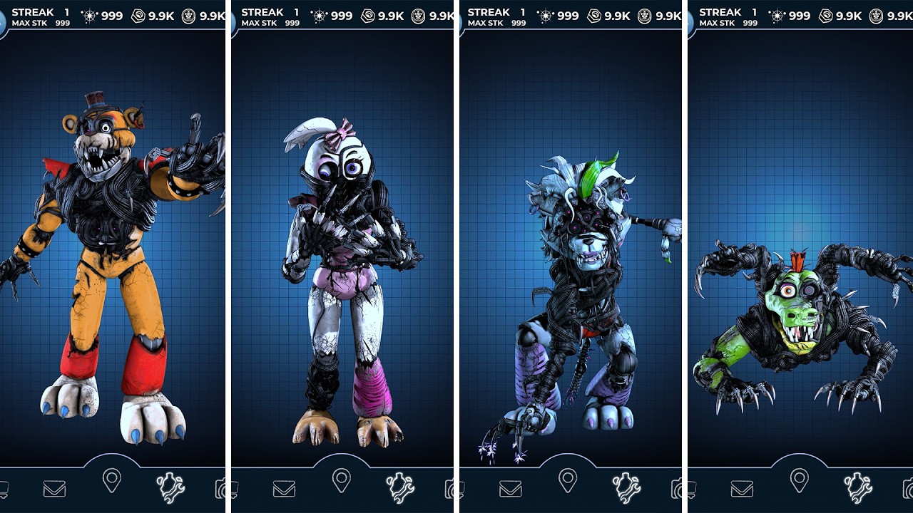 FNAF Security Breach Glamrock Animatronics Workshop Animations - YouTube