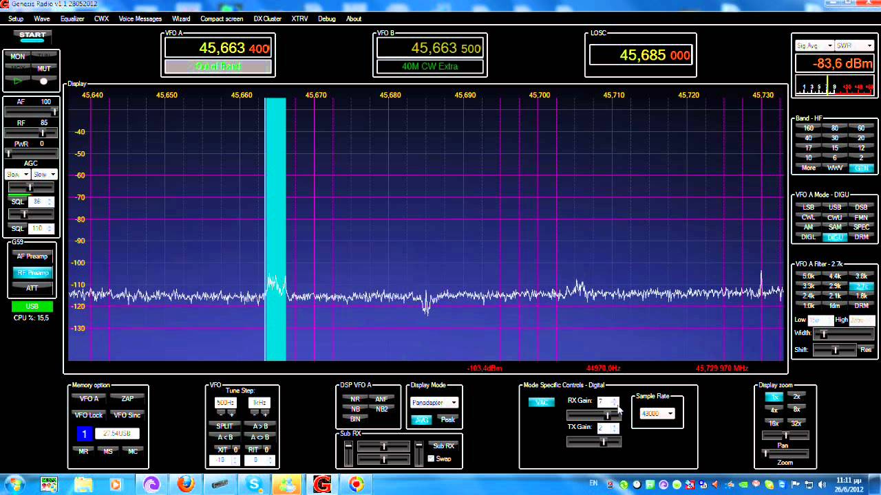 Genesis G59 SDR as IF radio with FT847 - YouTube