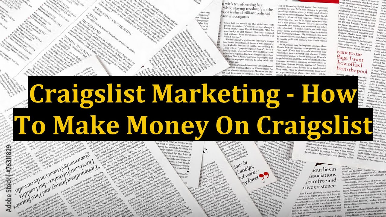 Craigslist Marketing - How To Make Money On Craigslist - YouTube