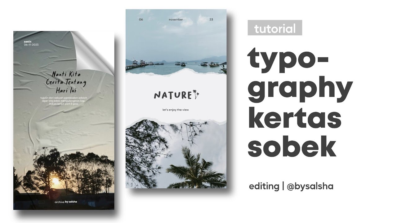 Tutorial Membuat Typography Kertas Sobek | Typography Pemula - YouTube