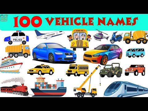 Vehicle Names | Learn 100 Vehicle Names in English | Vehicle Vocabulary ...