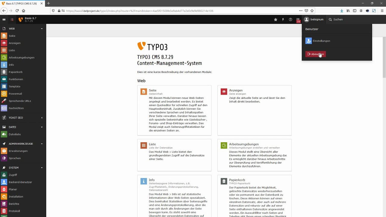 Einführung - Typo3 für Redakteure - YouTube