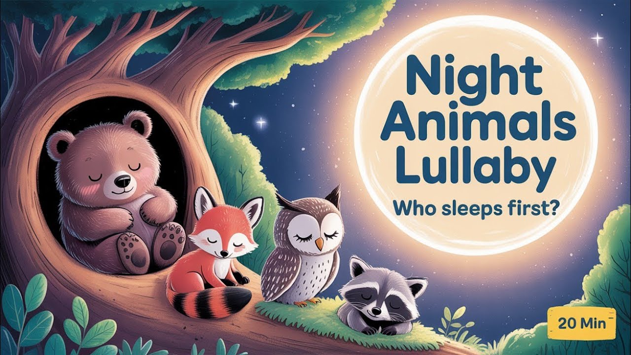 Night Animals Lullaby — Baby Sleep Music | 20 Min Soothing Lullabies to ...