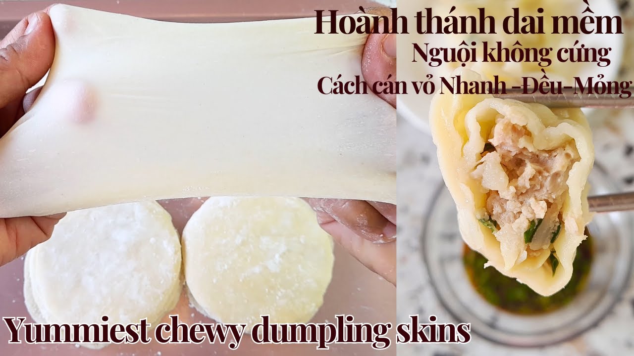 Just follows this recipe to make THE YUMMIEST CHEWY DUMPLING SKINS ! So ...