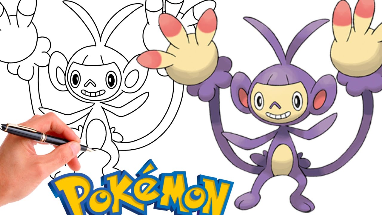 How To Draw AMBIPOM POKEMON #424 | Generation 4 - YouTube