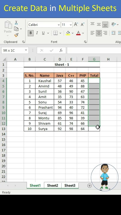 Work In Multiple Sheets Data In Excel Excel Exceltips Shorts Exceltutorial Msexcel Formula