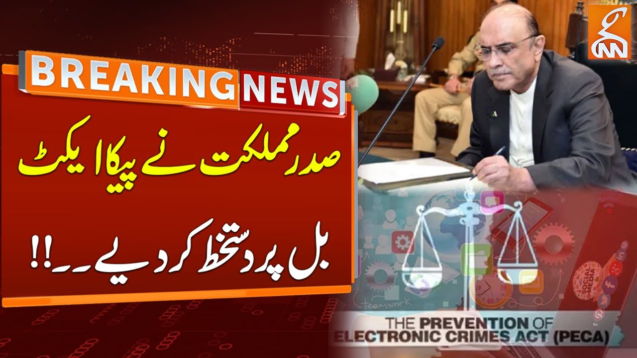 PECA Act bill becomes law, President Zardari signs it - Breaking News ...