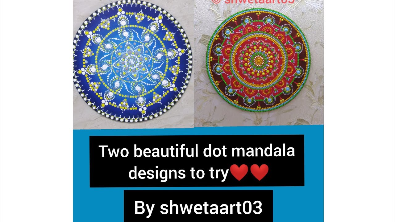 Two beautiful dot mandala designs on colorful background- full video ...