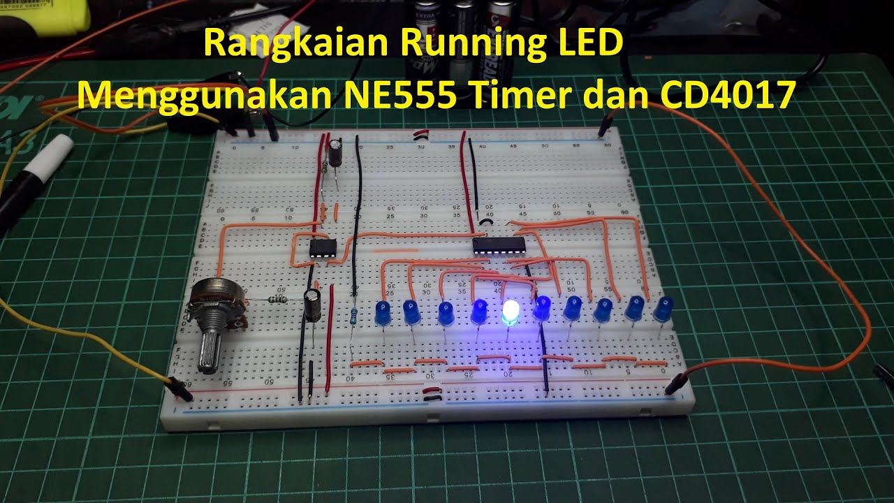 Rangkaian Running LED dengan NE555 dan CD4017 - YouTube